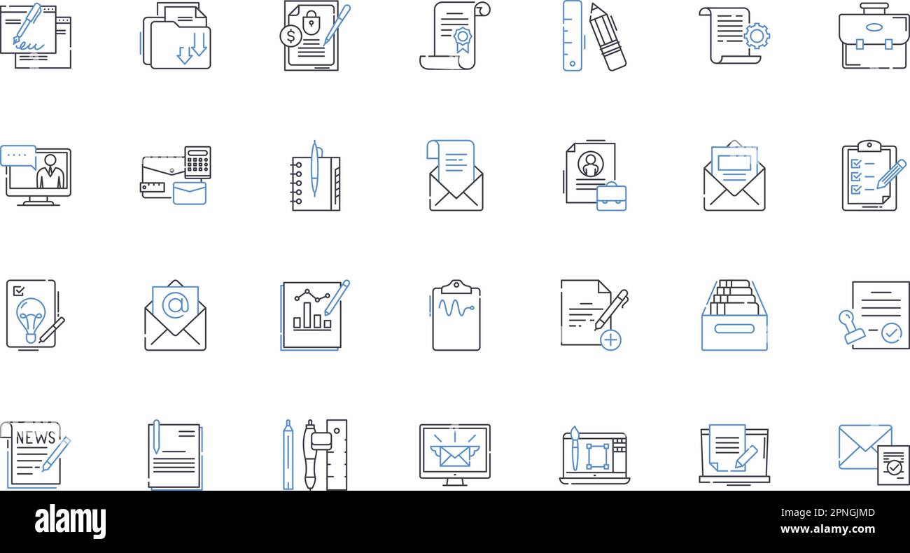 Scrutinizing Line Icons Collection Examination Inspection Analysis Evaluation Assessment