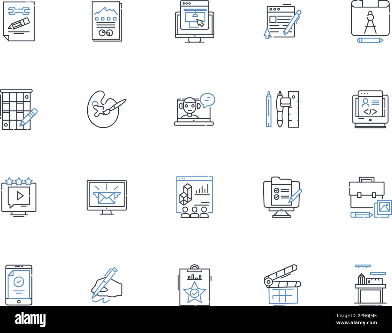 Conceptual Formation Line Icons Collection Conception Idea Cognition Reflection Imagination