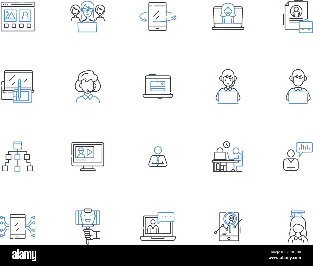Bookkeeping Account Line Icons Collection Ledger Balance Journal
