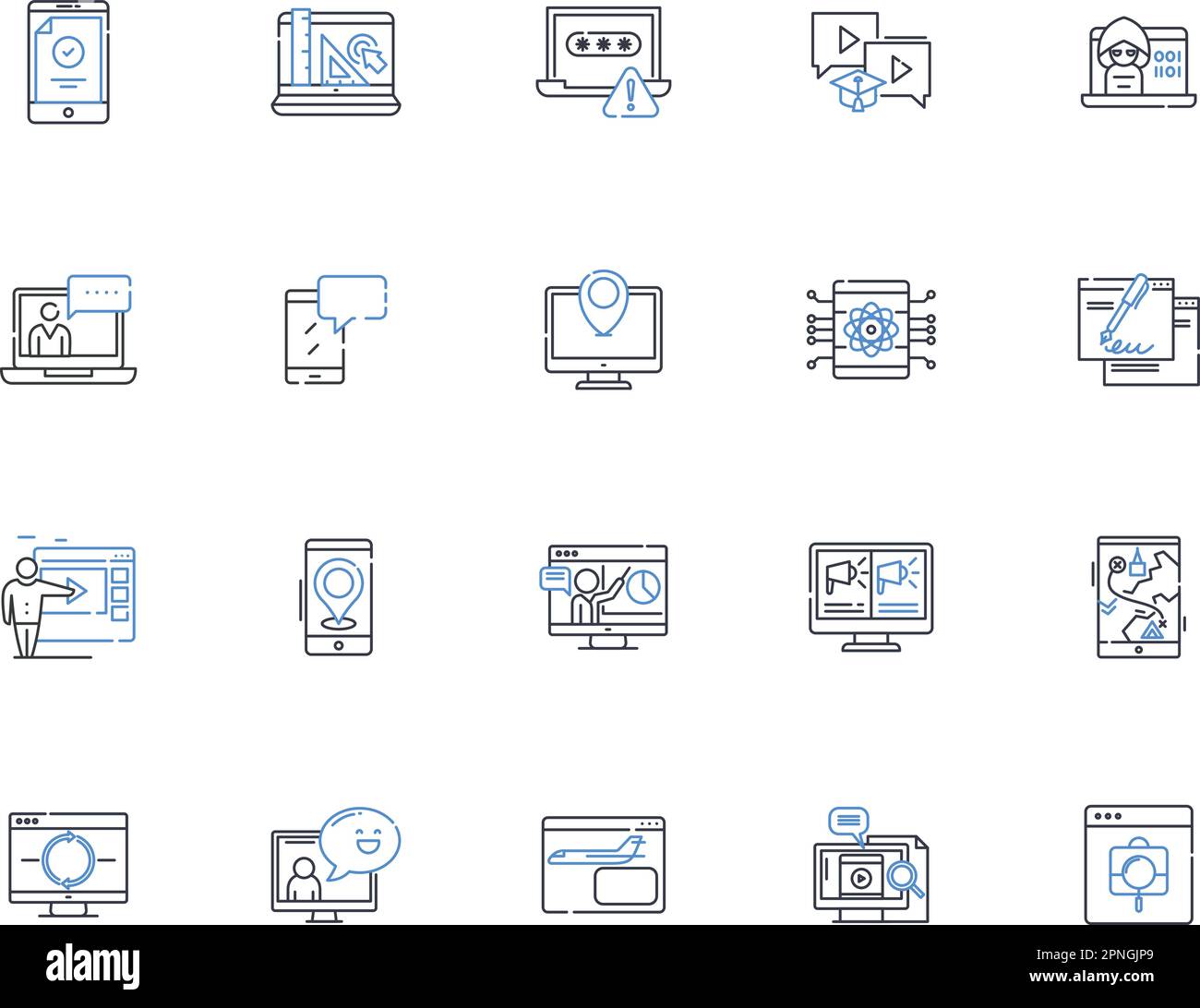 Access portal line icons collection. Gateway, Entrance, Passageway ...