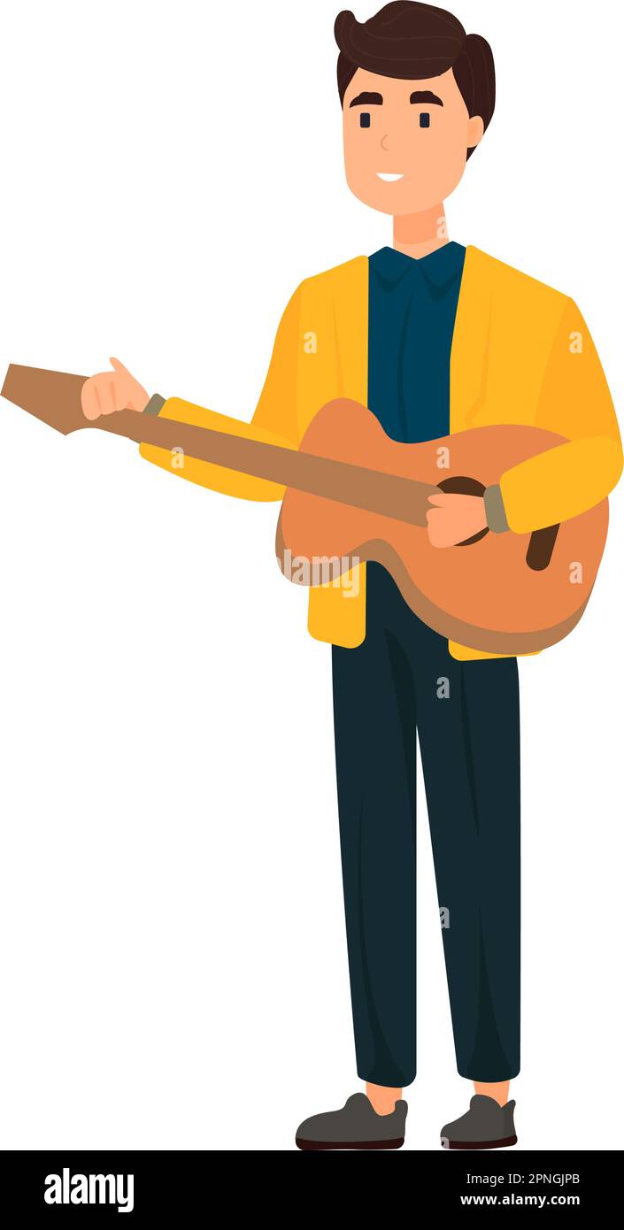 Musician illustration in color cartoon style. Editable vector graphic ...
