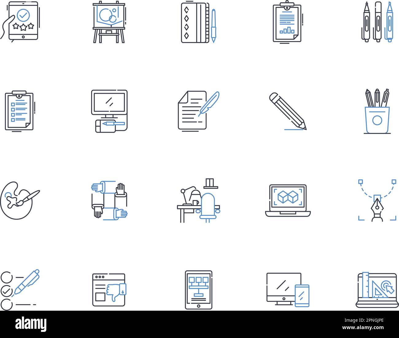 Content Editing Line Icons Collection Revision Rewriting Refining