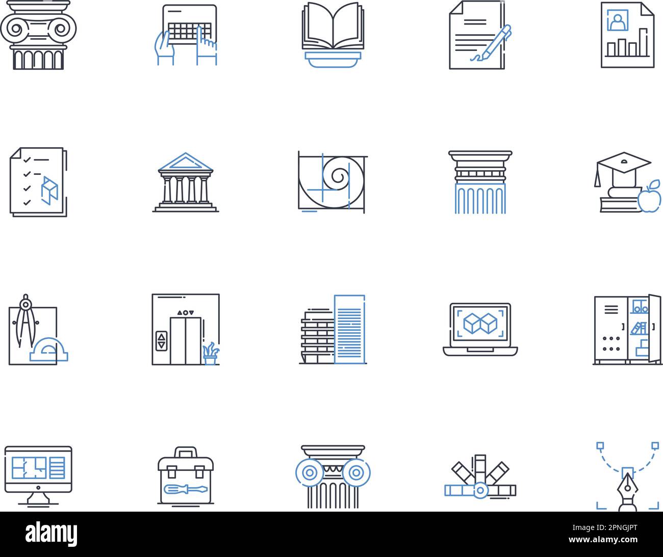 System Operation Line Icons Collection Optimize Execute Operate
