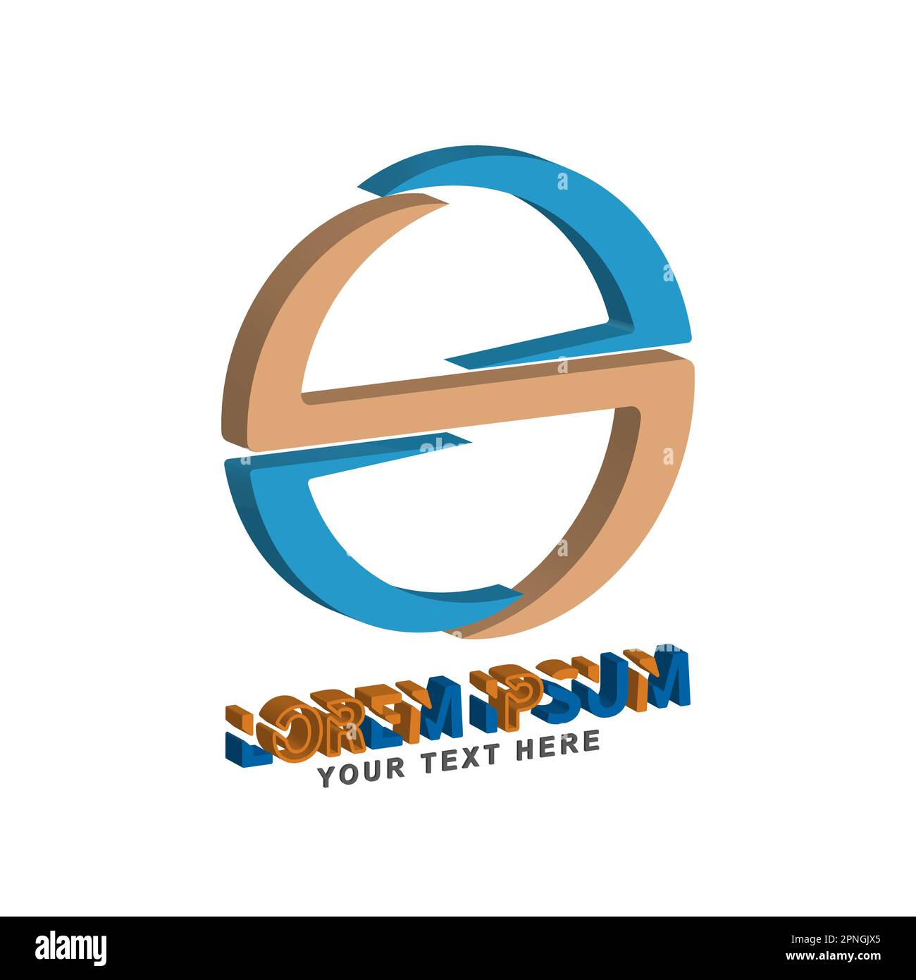 A circle with separated elements. 3d template for logo design, website ...