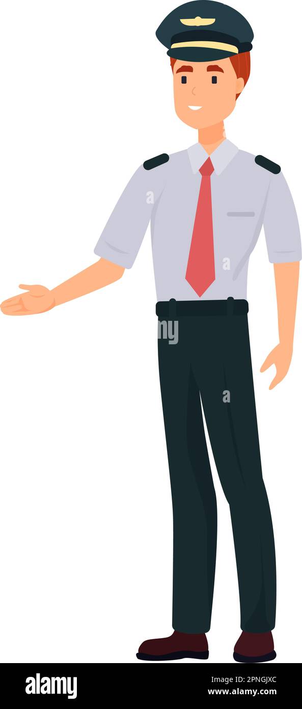 Pilot illustration in color cartoon style. Editable vector graphic ...