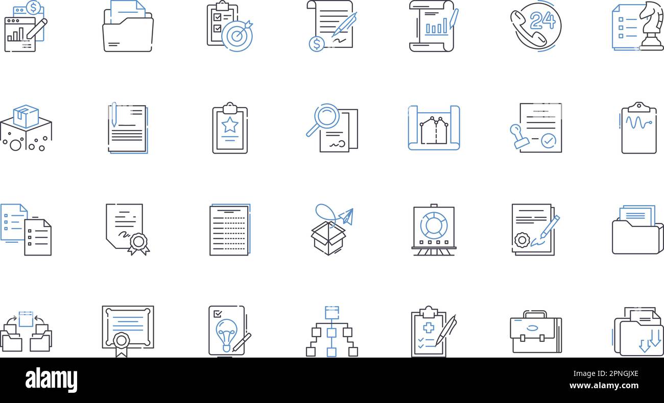 Commercial paperwork line icons collection. Invoices, Receipts ...