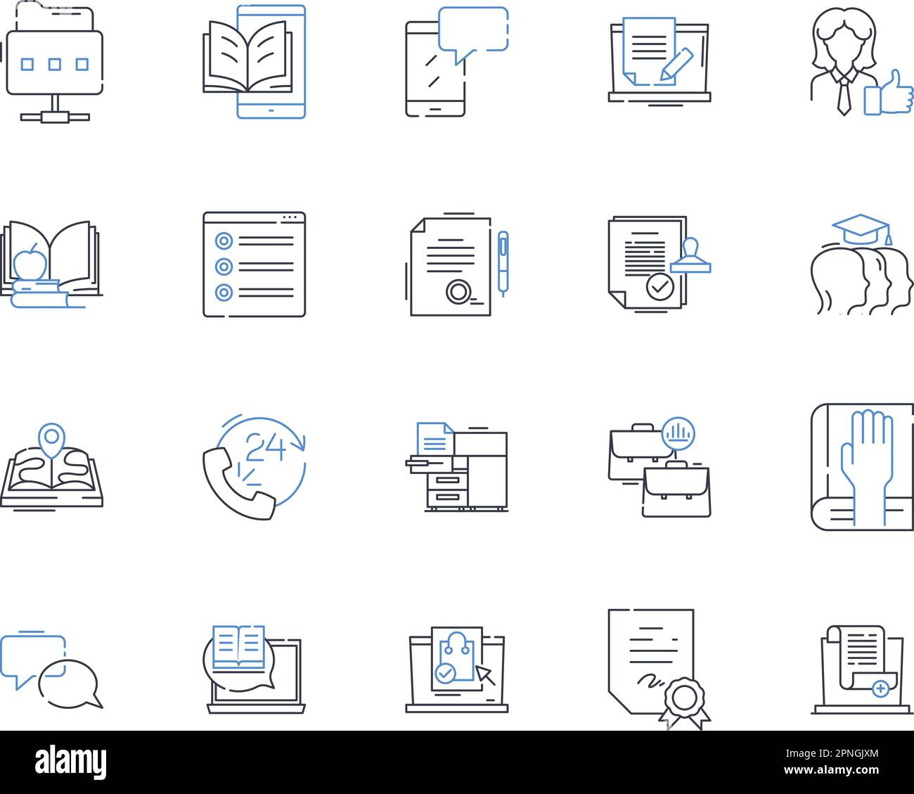 Advanced schooling line icons collection. Academia, Curriculum ... Advanced schooling line icons collection. Academia, Curriculum ...
