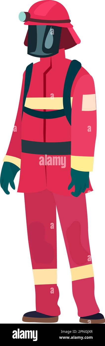 Fireman illustration in color cartoon style. Editable vector graphic ...