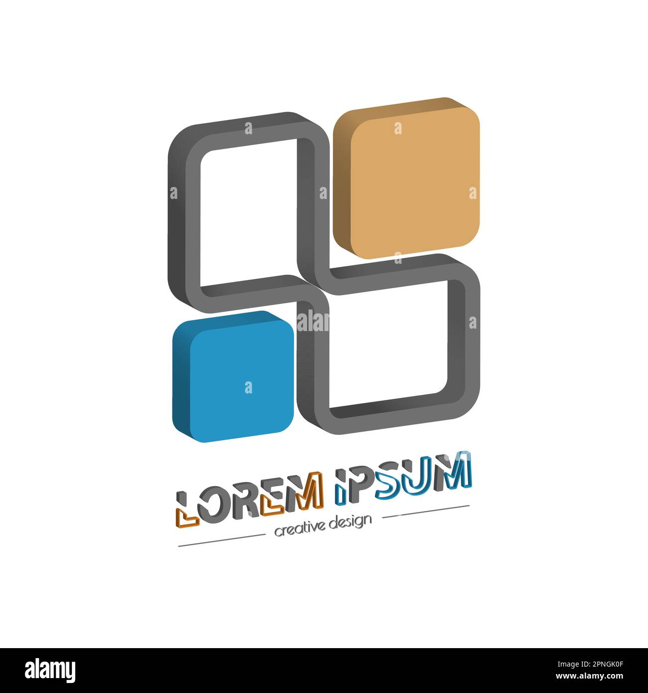 Square 3d template for logo design, website or application. Community ...