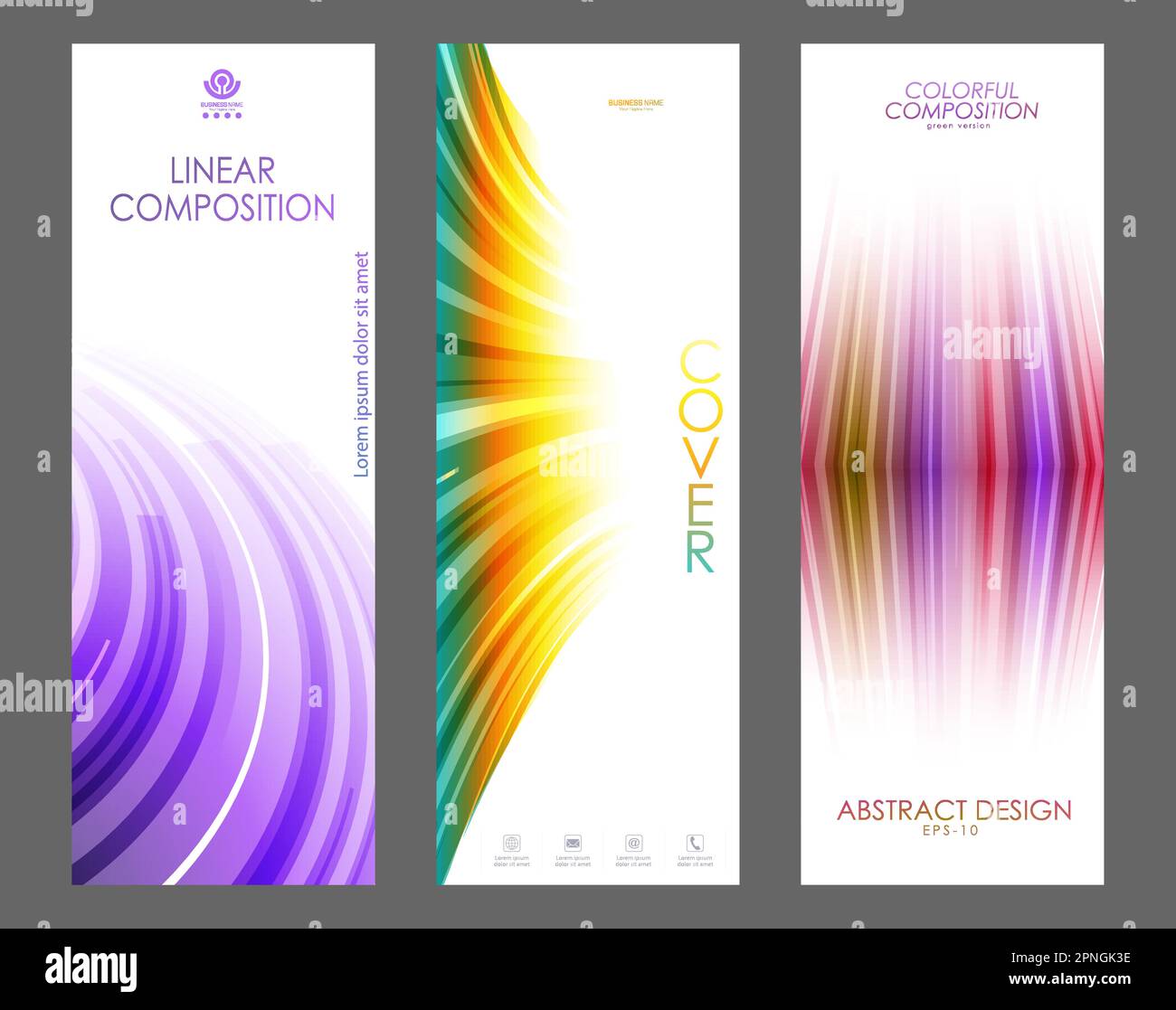 Colorful gradient background. A set of layouts for covers, brochures ...