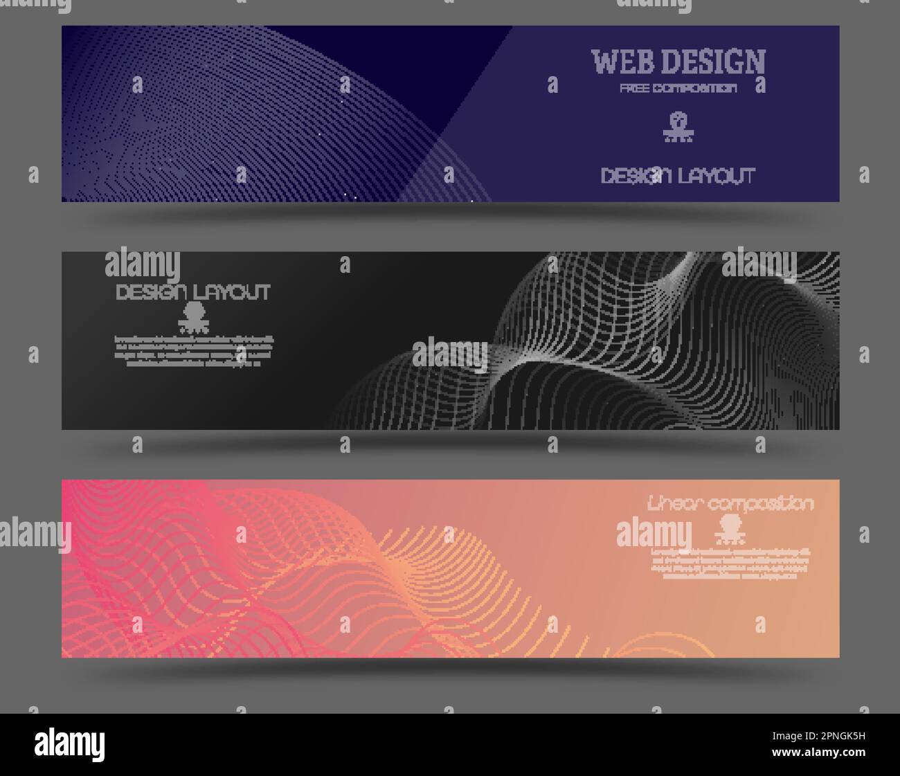 Wave pattern. A set of backgrounds for websites, apps and social ...