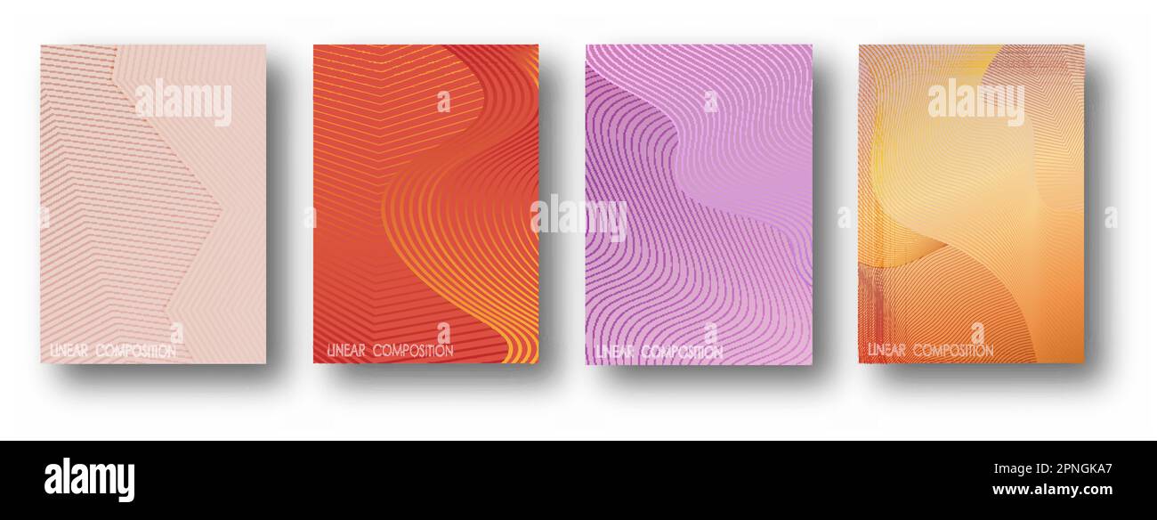 Colorful linear composition. A set of layouts for the design of banners ...