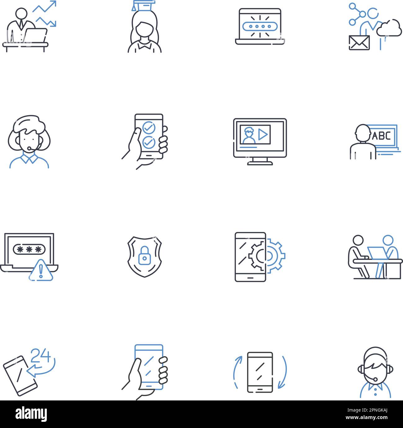 Cash Account line icons collection. Deposit, Withdraw, Balance ...