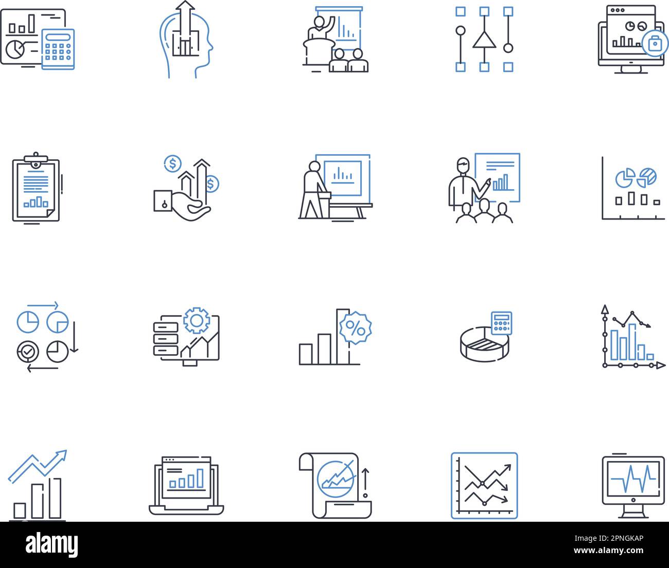 Data Interpretation Line Icons Collection Analysis Extraction Interference Correlation