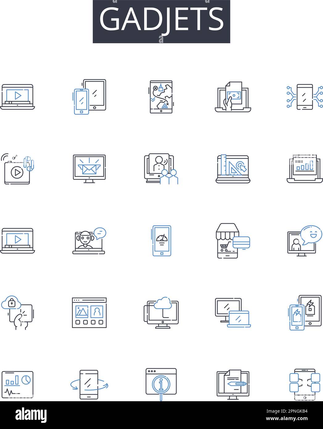 Gadjets line icons collection. Electronics, Technology, Machinery ...