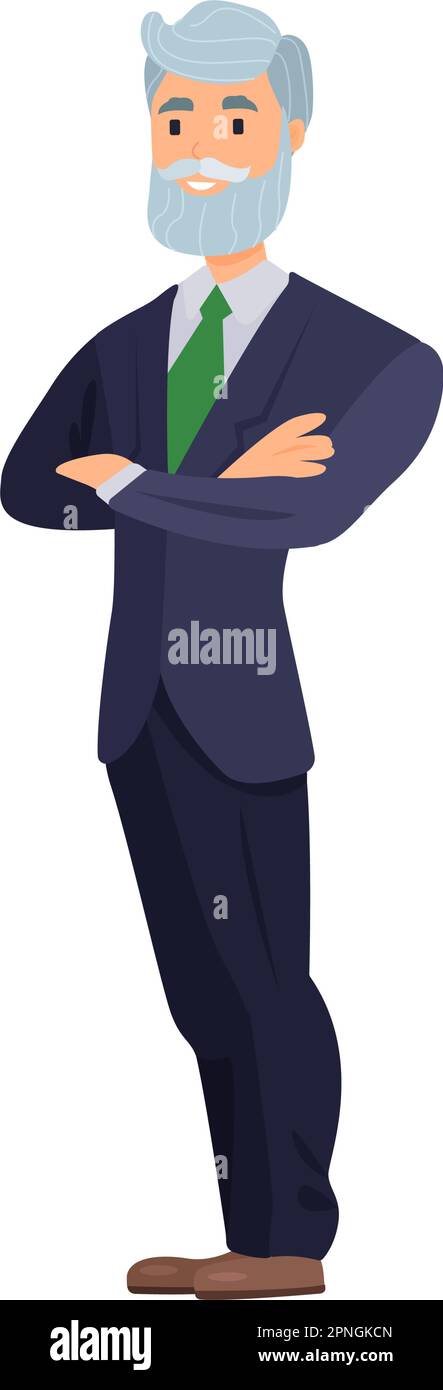 Businessman illustration in color cartoon style. Editable vector ...