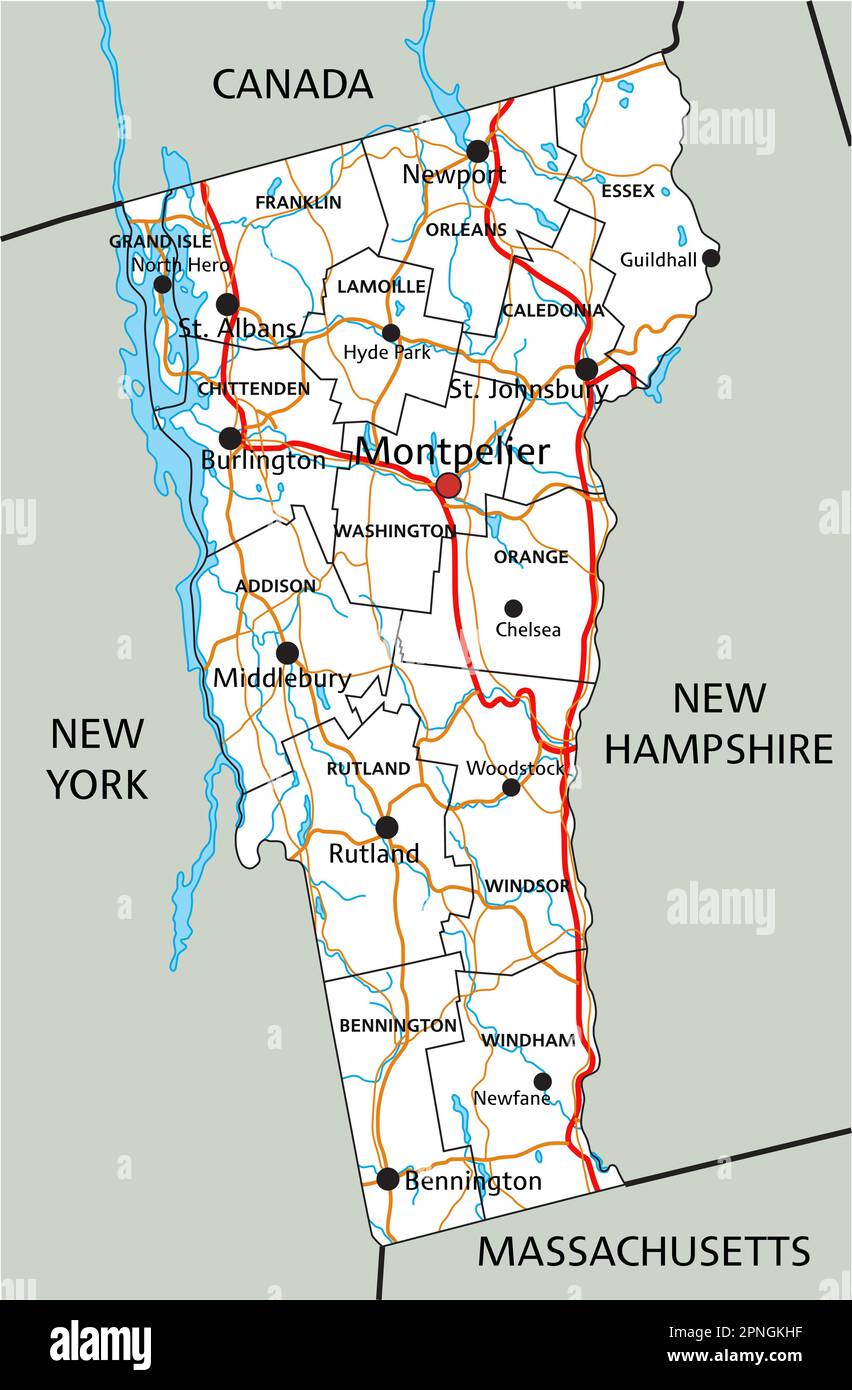 High detailed Vermont road map with labeling Stock Vector Image & Art ... High detailed Vermont road map with labeling Stock Vector Image & Art ...