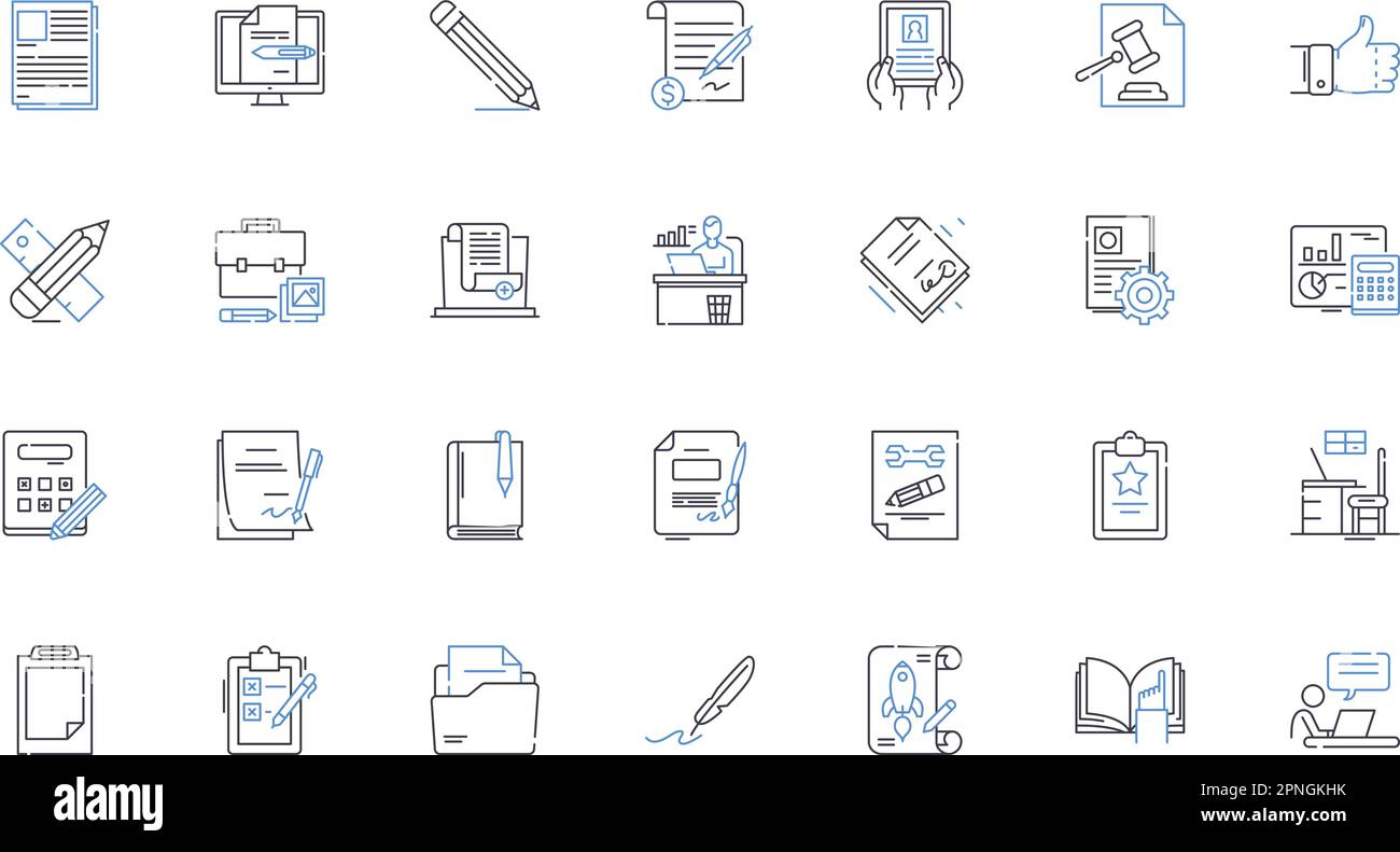 Correcting Line Icons Collection Revise Amend Rectify Adjust Redress Improve Fix Vector