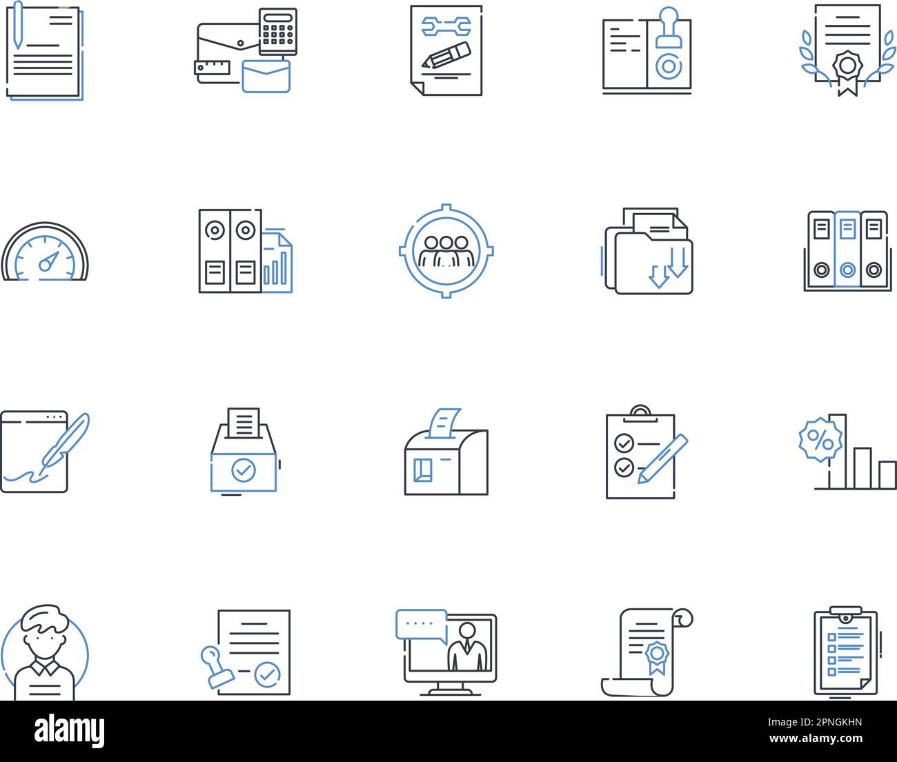 Administrative Unit line icons collection. Department, Bureau, Office ...