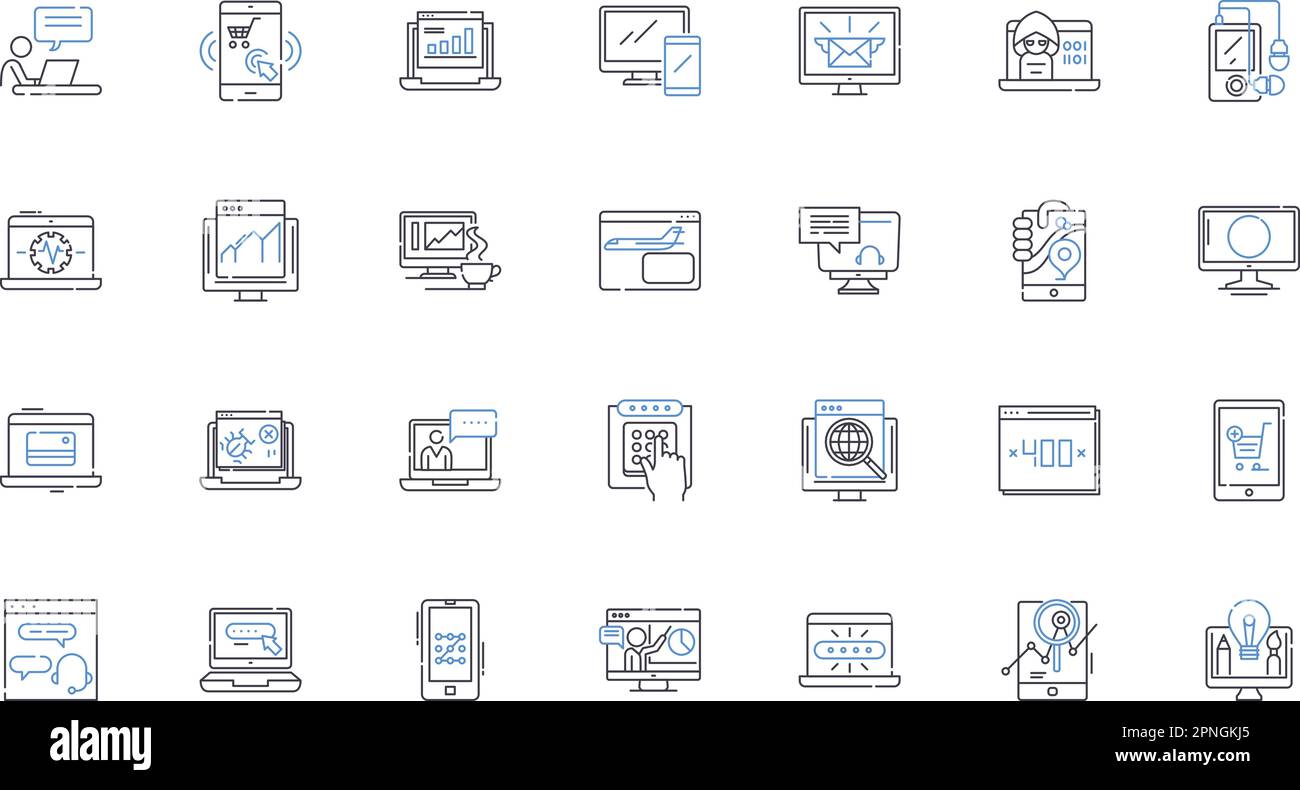 Digital marketing line icons collection. SEO, Analytics, Content, PPC ...
