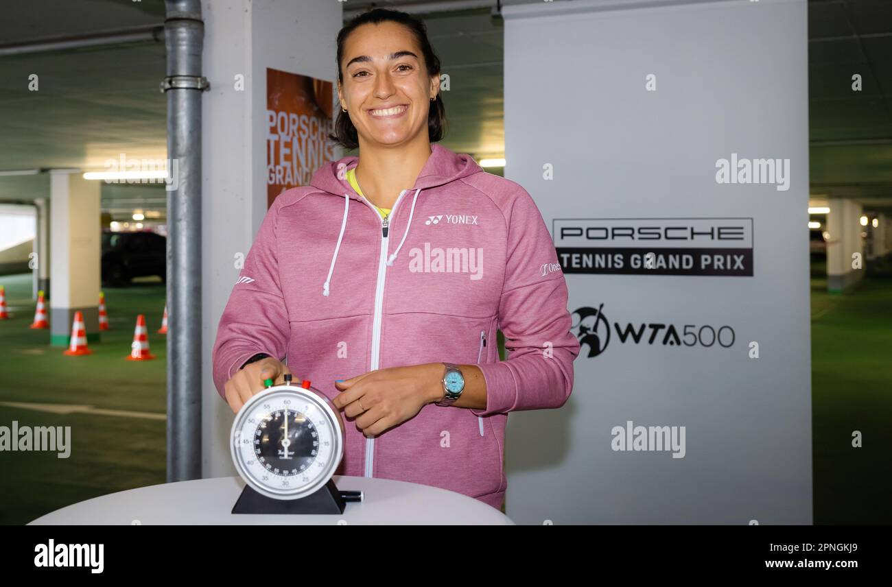 Caroline Garcia of France does the Porsche Driving Challenge at the ...