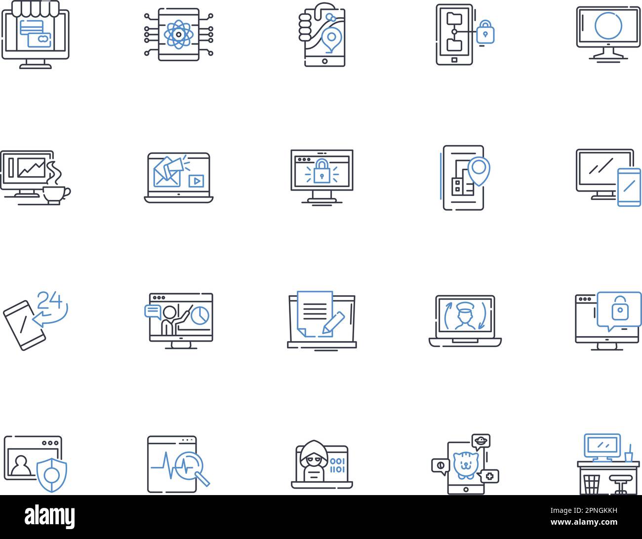 Data Highway Line Icons Collection Information Communication Nerk