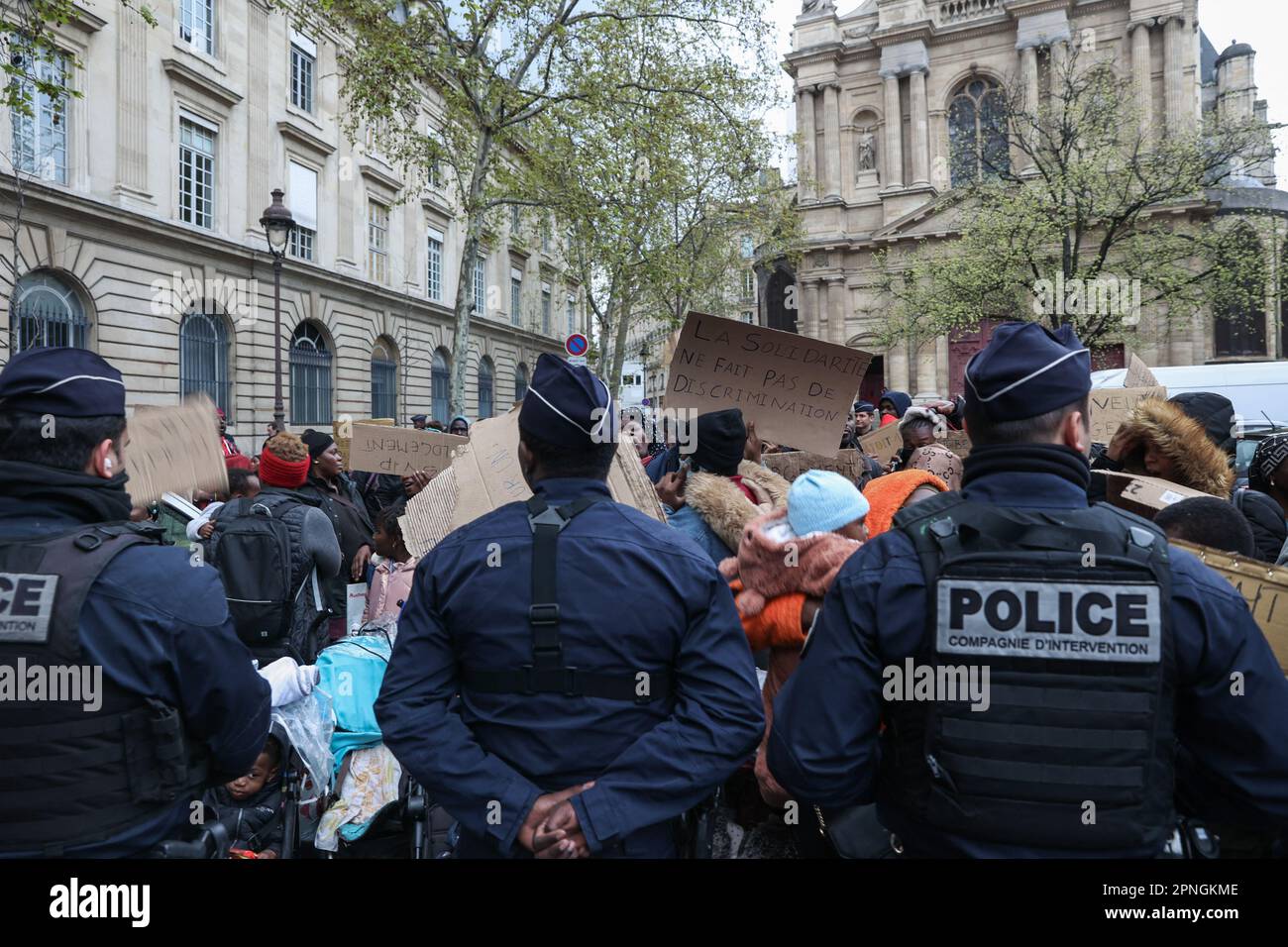 Paris, France. 18th Apr, 2023. Surrounded by law enforcement ...