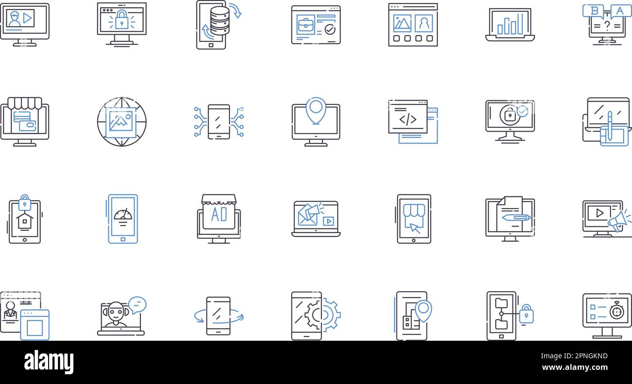 Web marketing line icons collection. SEO, SEM, PPC, Social, Content ... Web marketing line icons collection. SEO, SEM, PPC, Social, Content ...