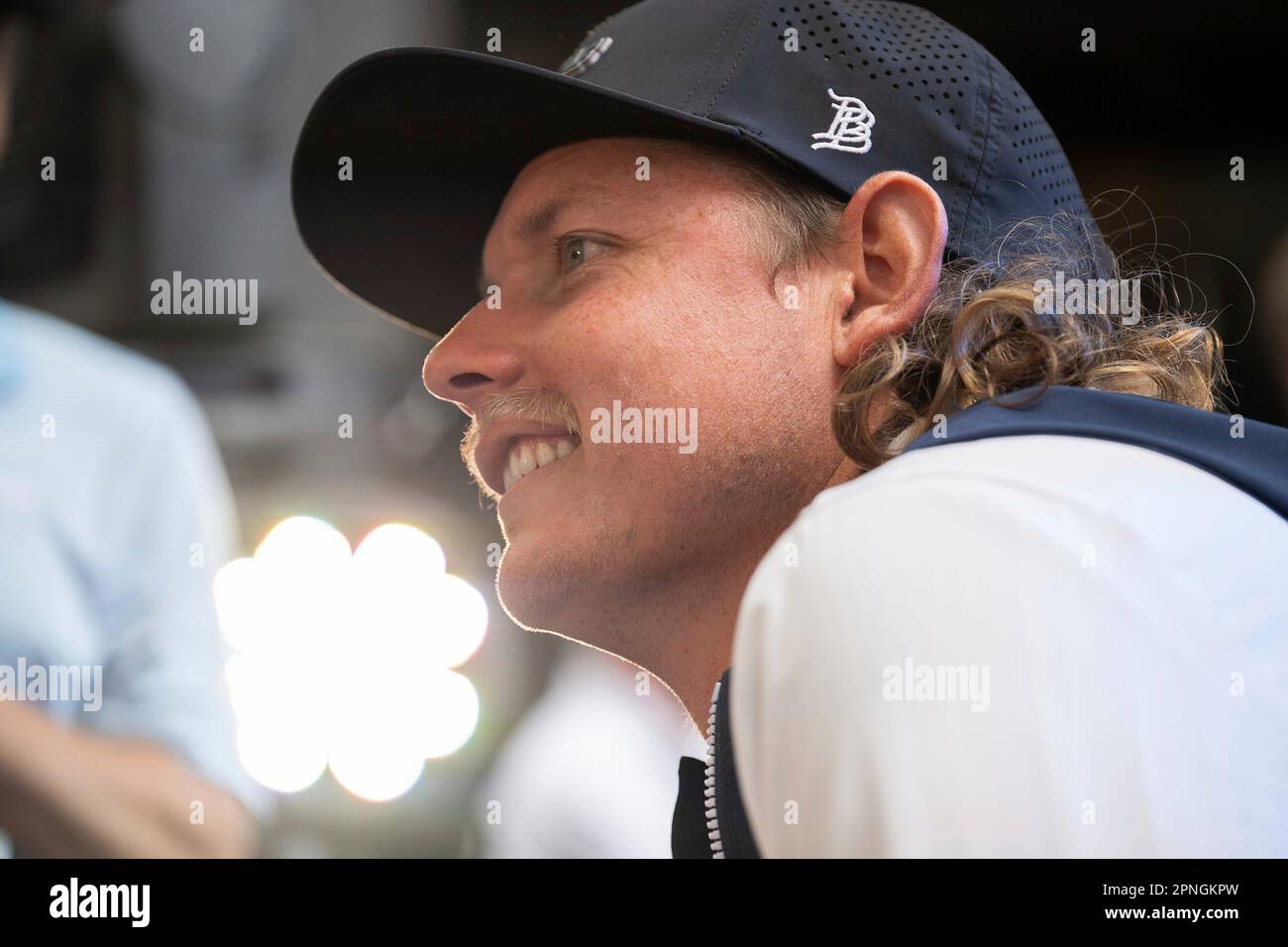 Captain Cameron Smith of Ripper GC speaks during a player appearance ...