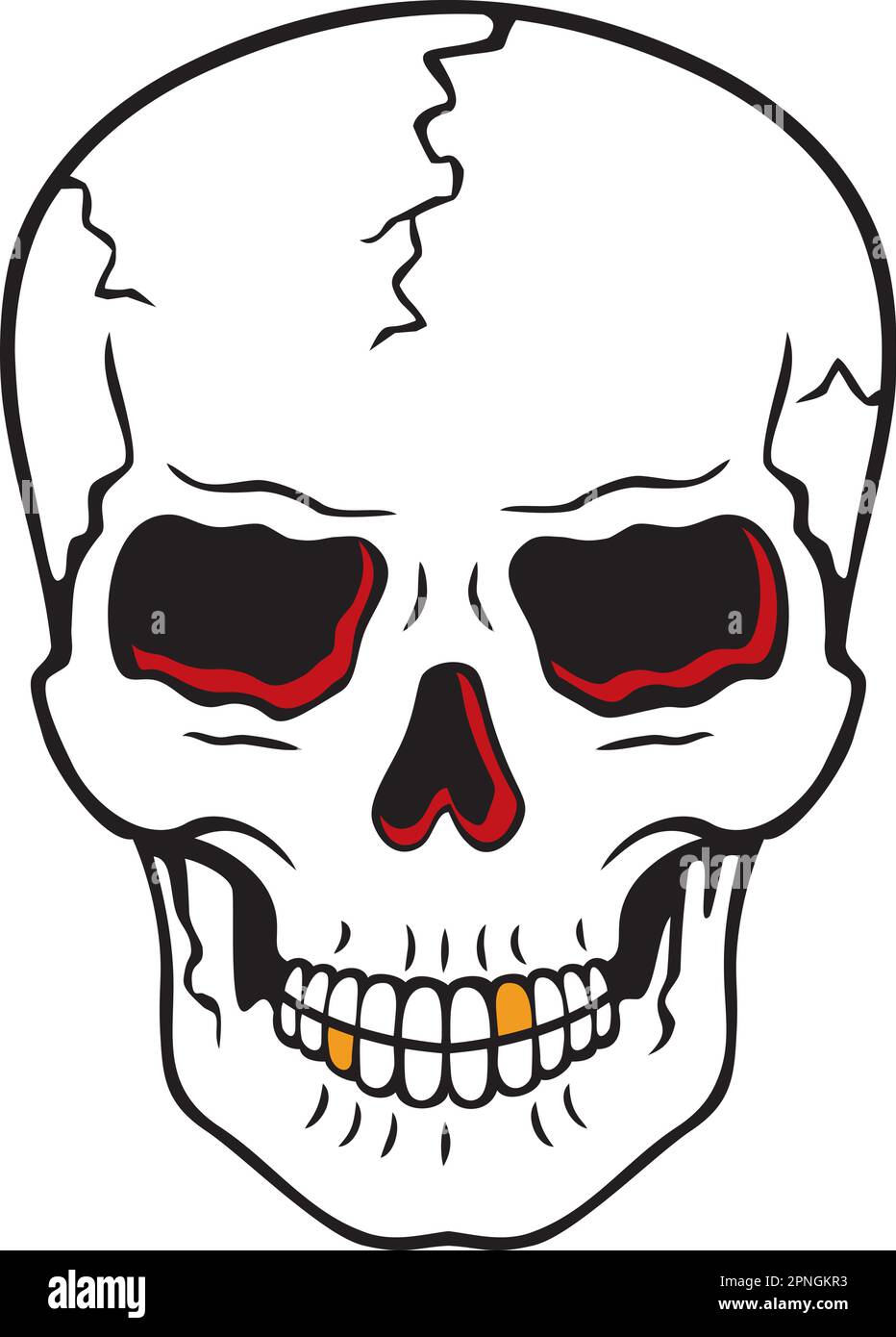 Skull Old School Tattoo Color. Vector Illustration Stock Vector Image ...