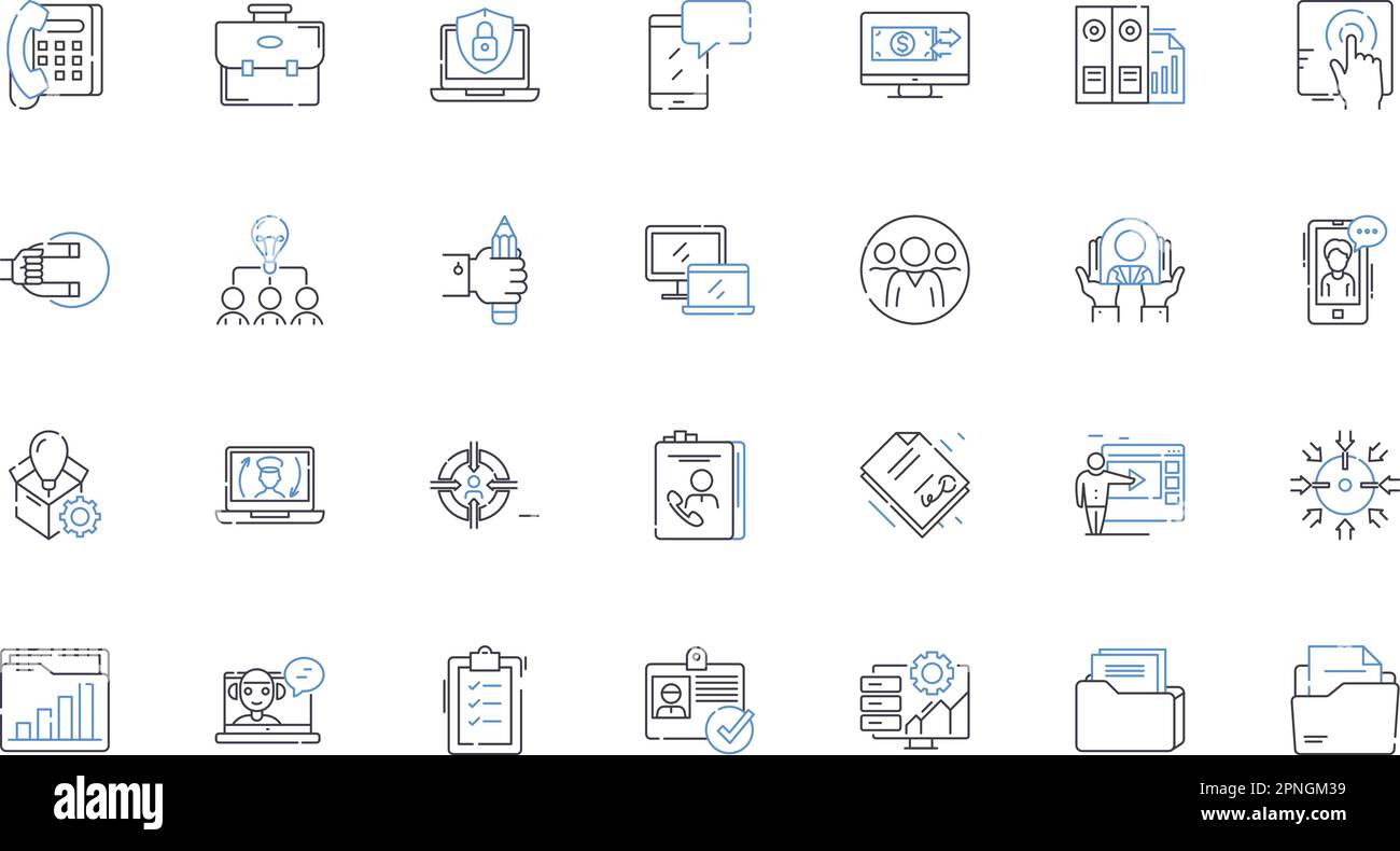 Business administration school line icons collection. Education ...