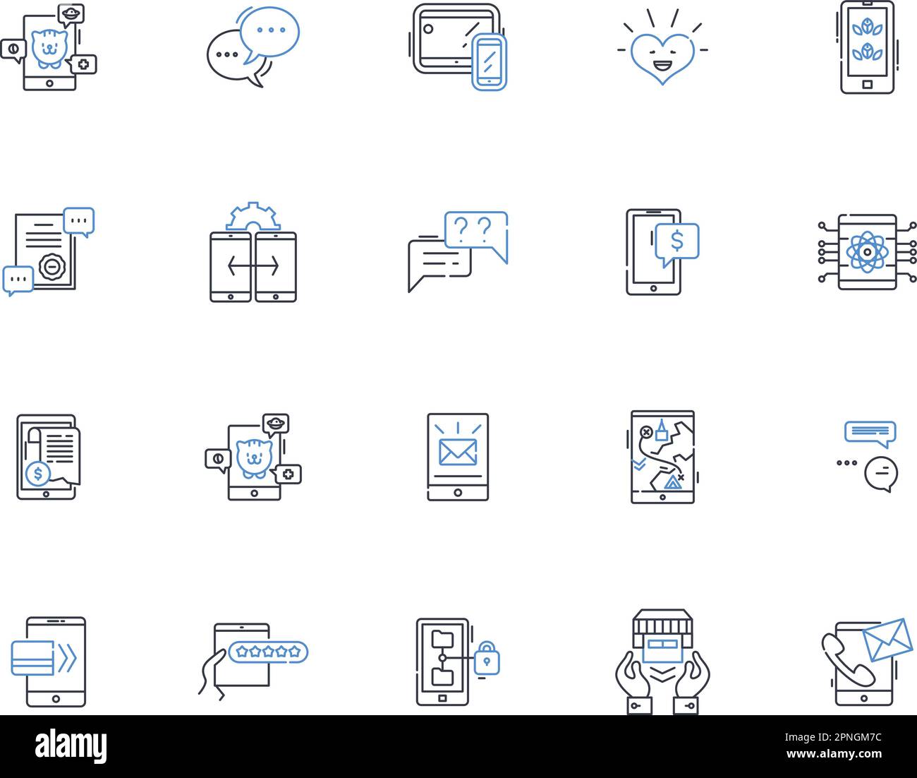 Smart Device Line Icons Collection Innovation Connectivity Efficiency Intelligence
