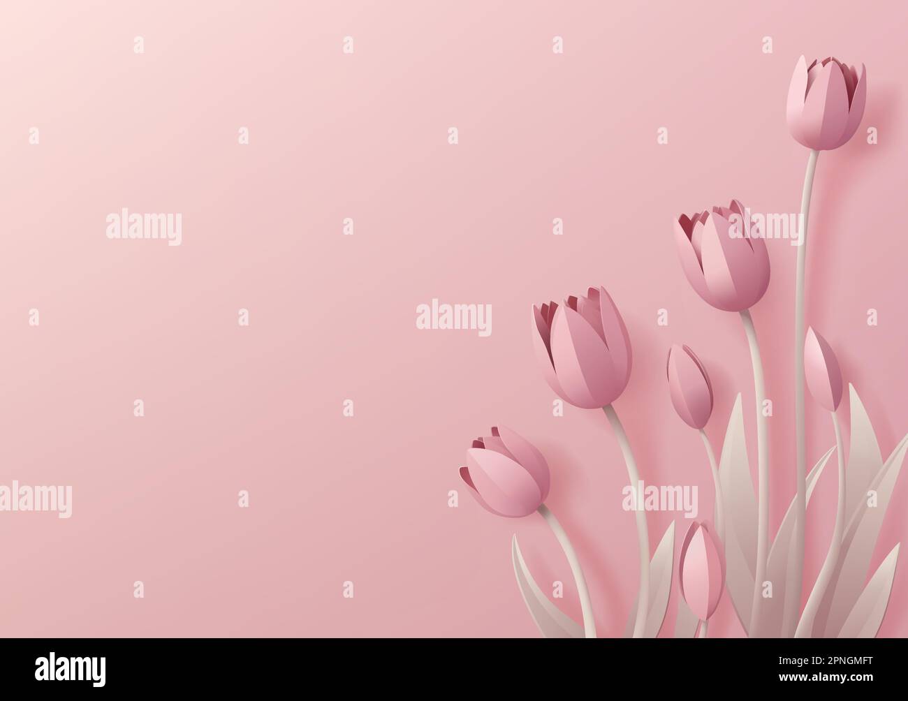 Paper Craft Cut Origami Floral Tulip Flowers Stock Vector Image & Art ...