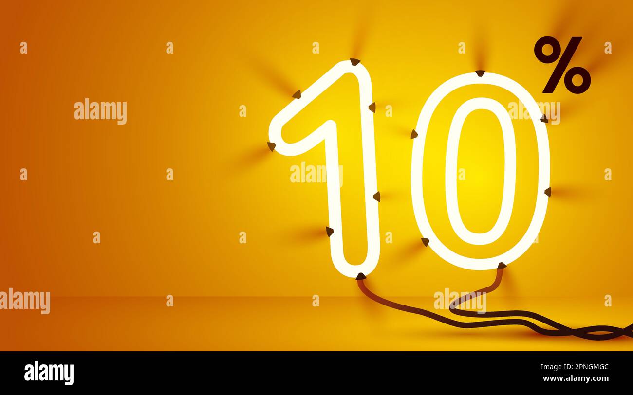 10 percent Off. Discount creative composition. Mega Sale or bonus ...