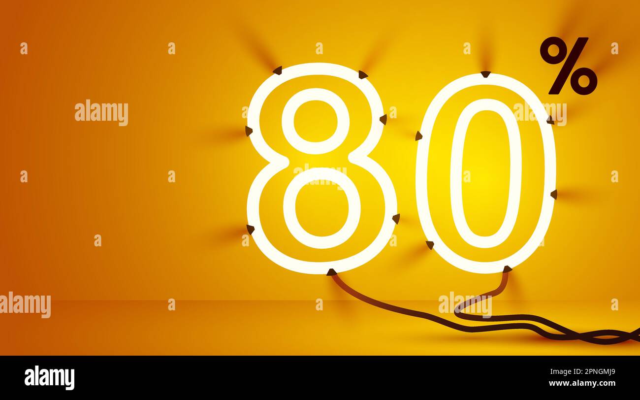 80 percent Off. Discount creative composition. Mega Sale or bonus ...