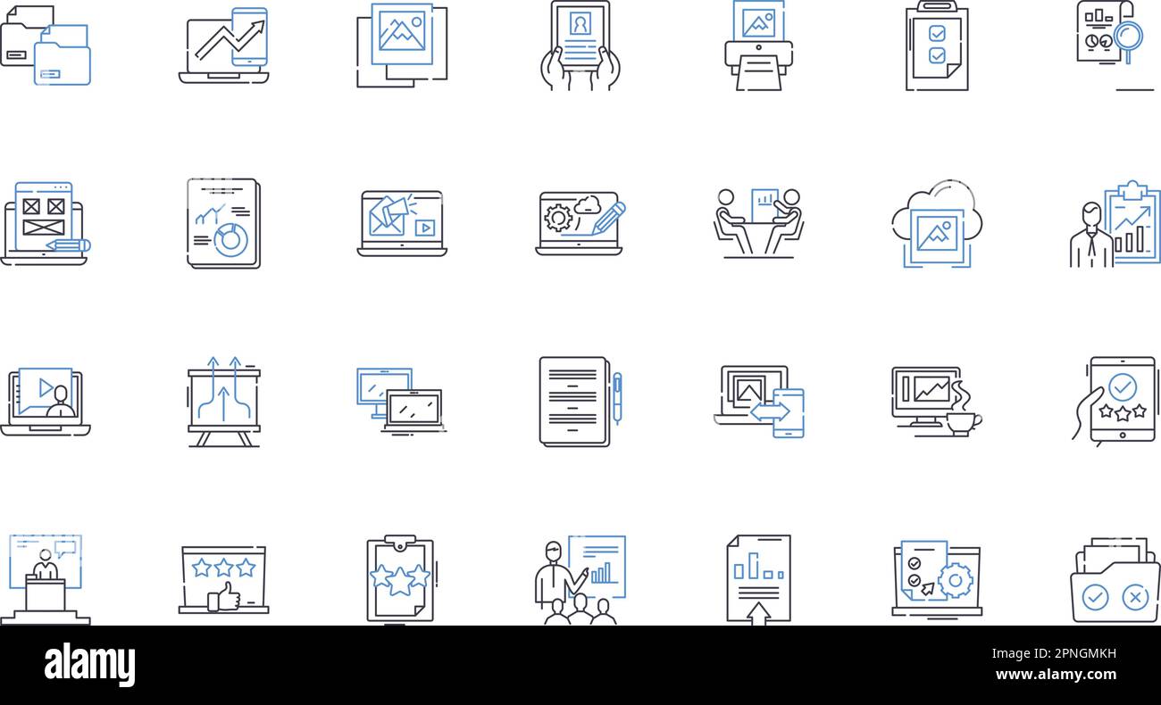 Pitch line icons collection. Sell, Present, Persuade, Proposal ...