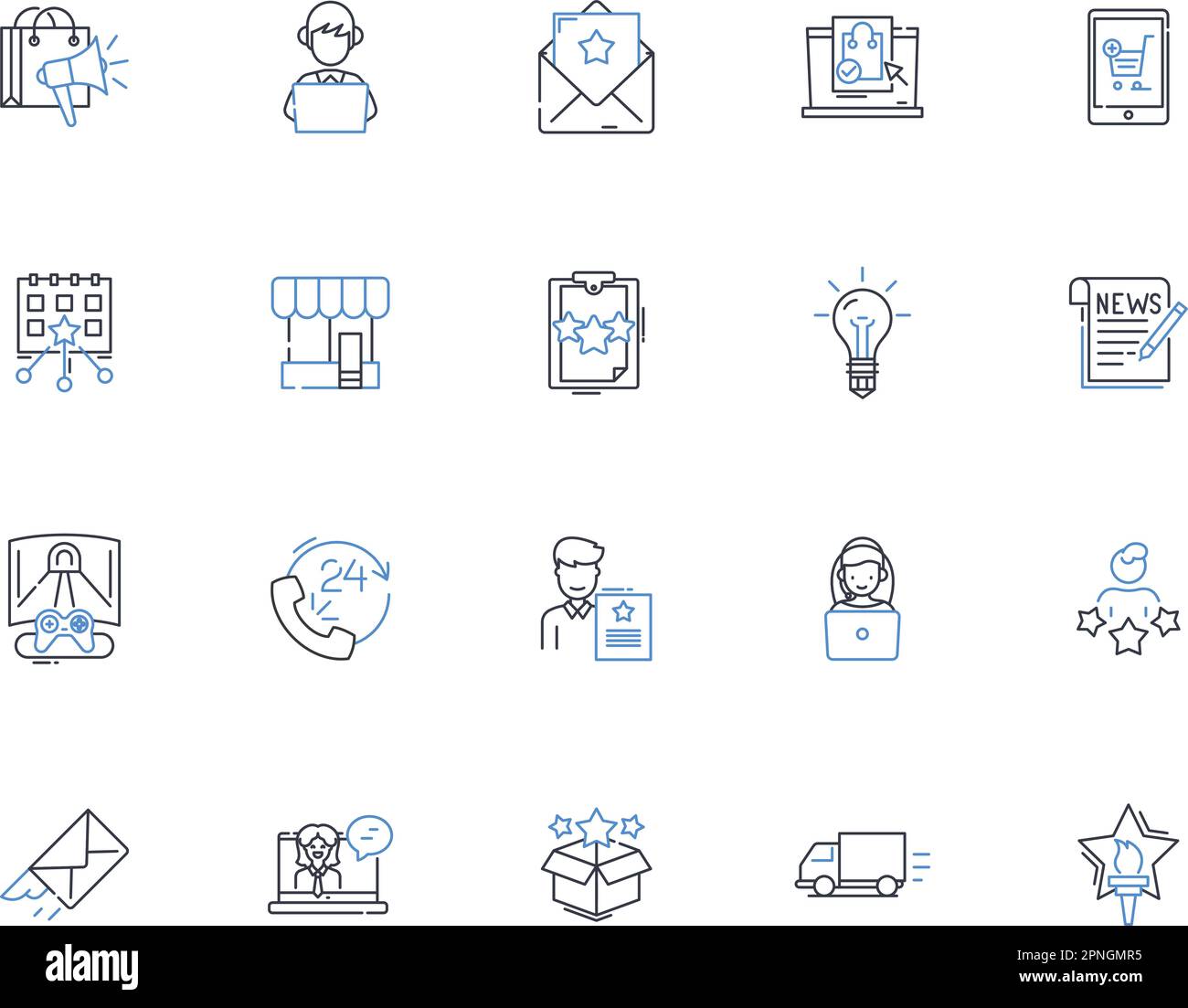 Showcasing line icons collection. Displaying, Presenting, Highlighting ...