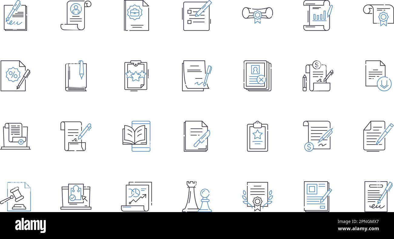Validation Line Icons Collection Verification Authentication