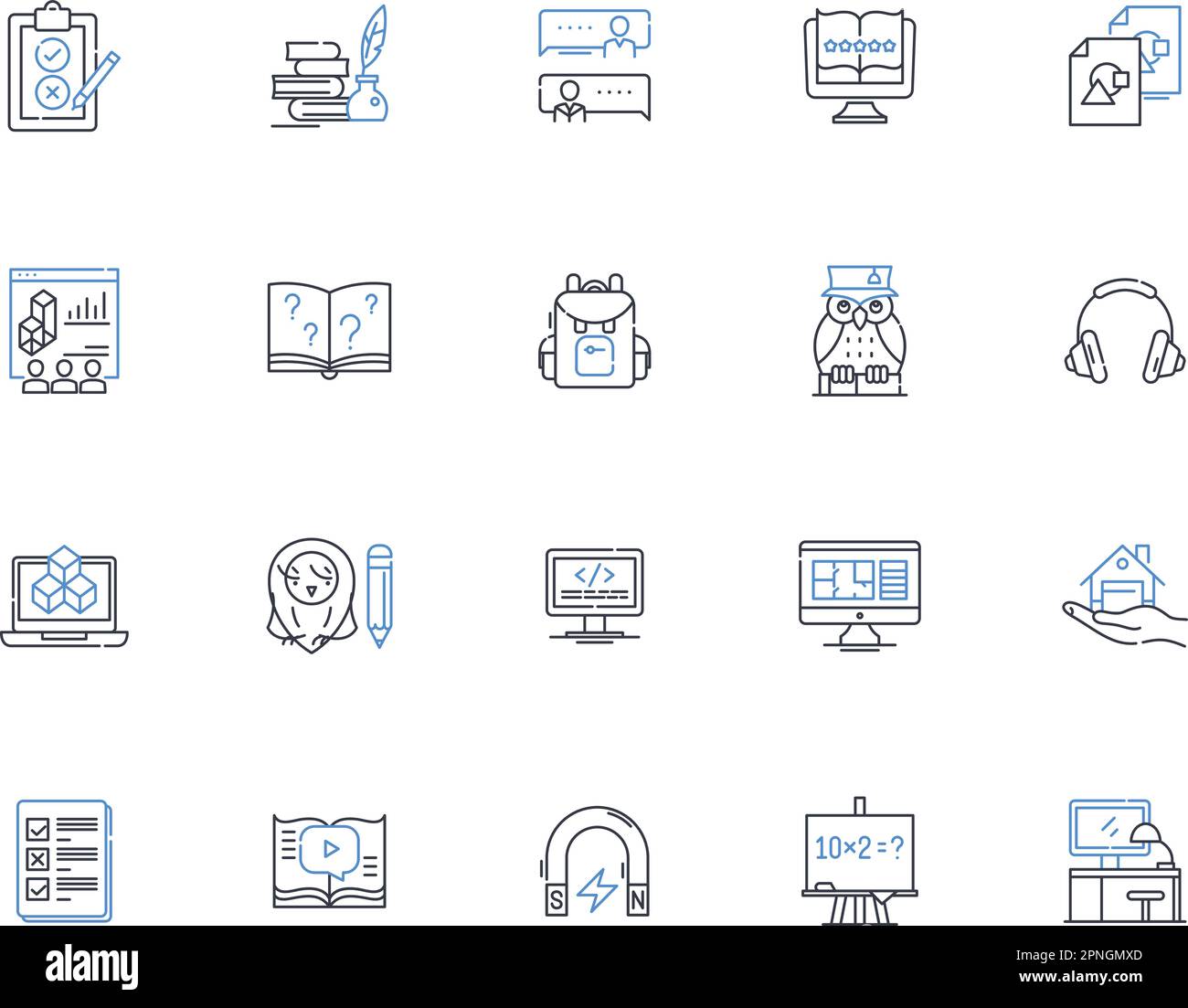Bakeware line icons collection. Muffin, Cake, Loaf, Biscuit, Tart ...