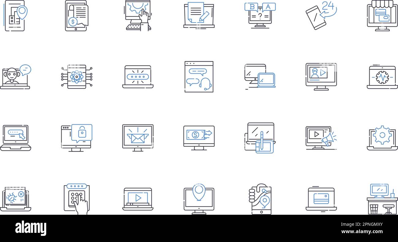 Virtual world line icons collection. Avatar, Simulation, Interactivity ... Virtual world line icons collection. Avatar, Simulation, Interactivity ...