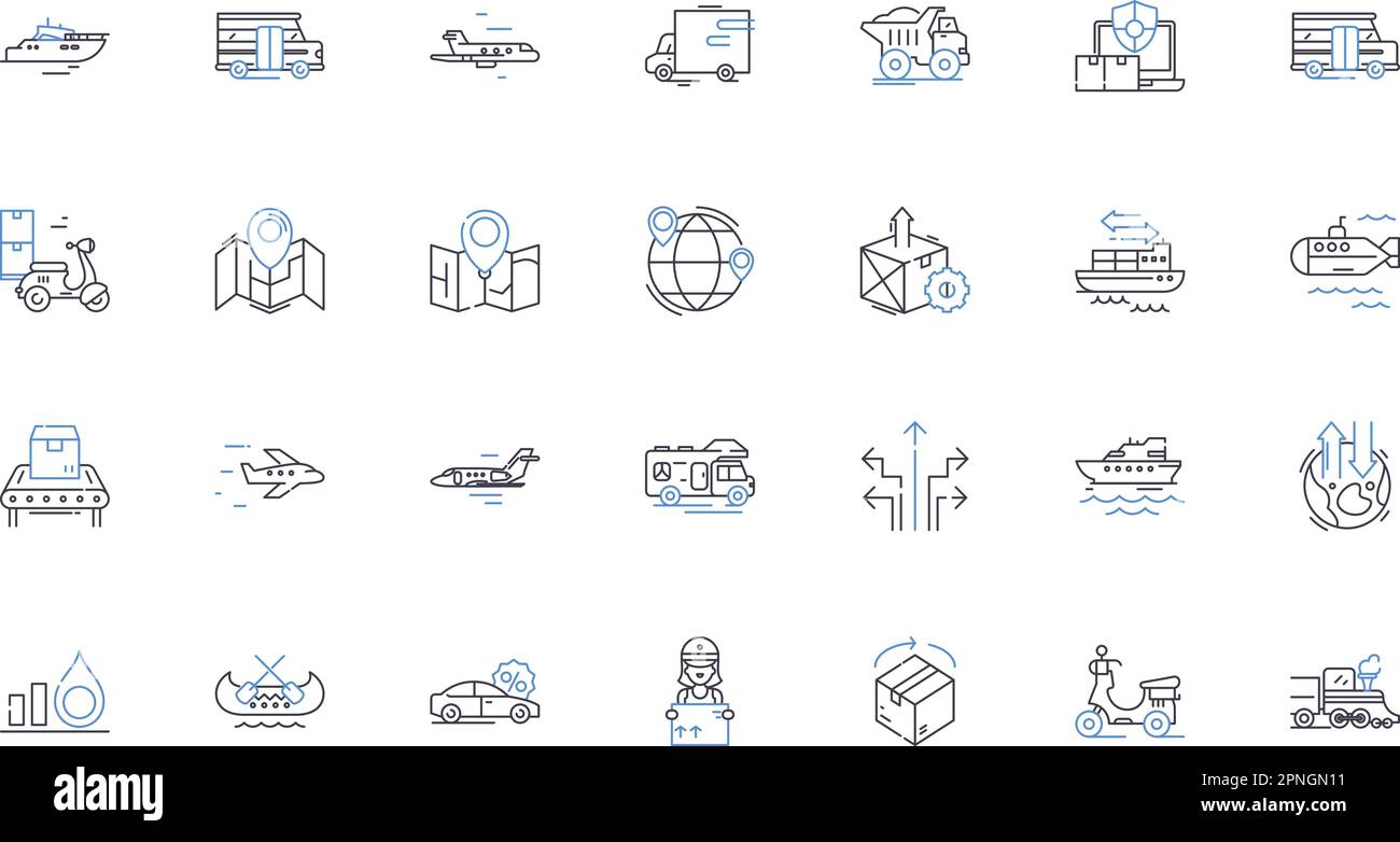 Transfer line icons collection. Conversion, Transaction, Transmit ...