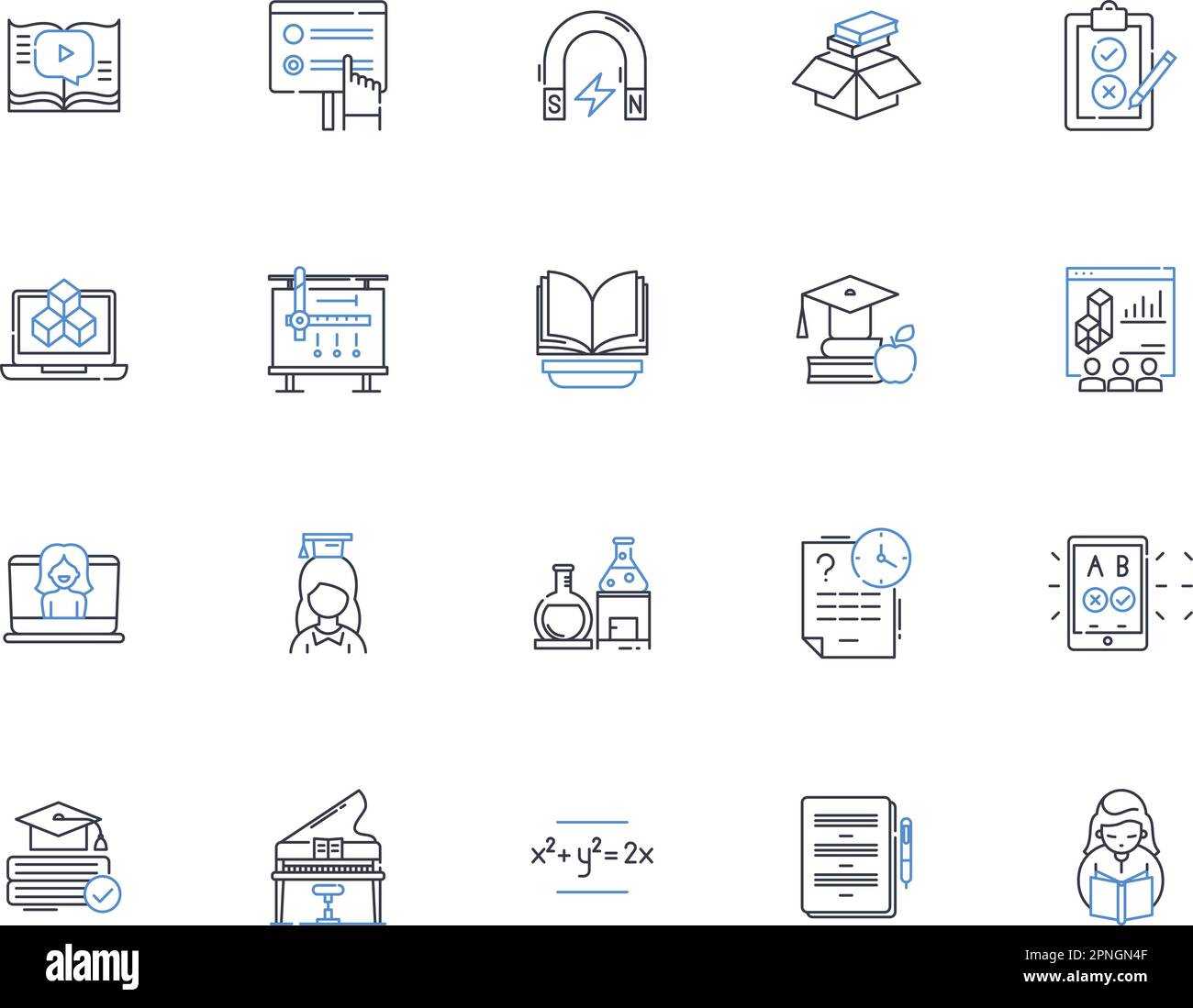 Memorization-learning line icons collection. Recall, Retention ...