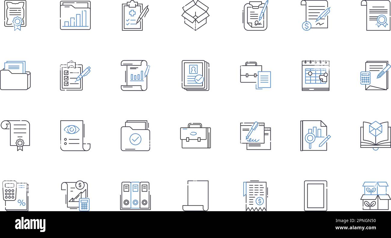 Registers And Folders Line Icons Collection Organization Storage Files Folders Tabs