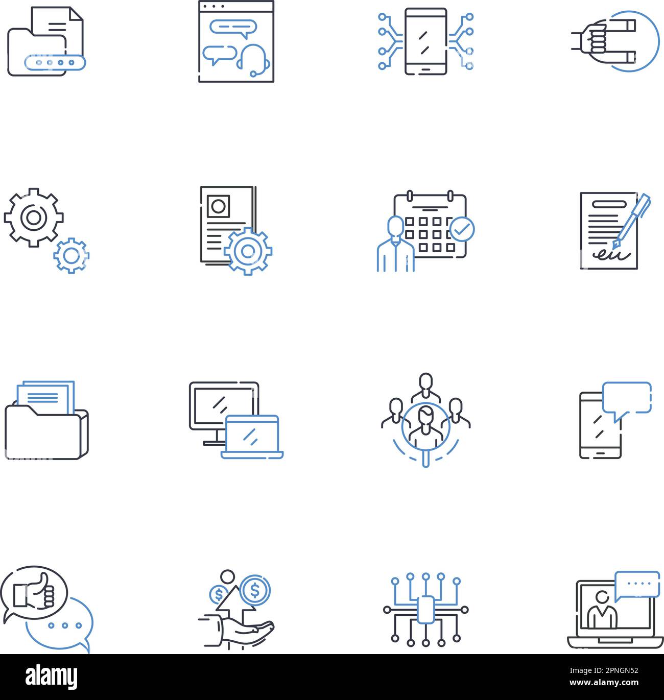 Bonding Enterprises Line Icons Collection Connection Trust Relationship Unity Teamwork