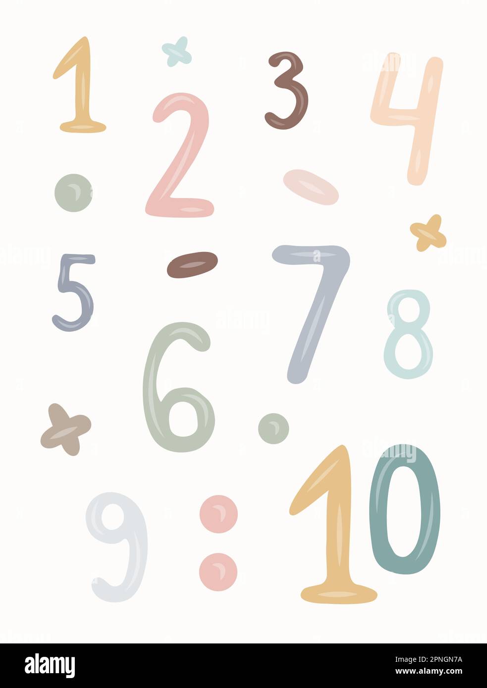 Hand drawn Children count poster with cute Numbers clip art, ABC Poster ...