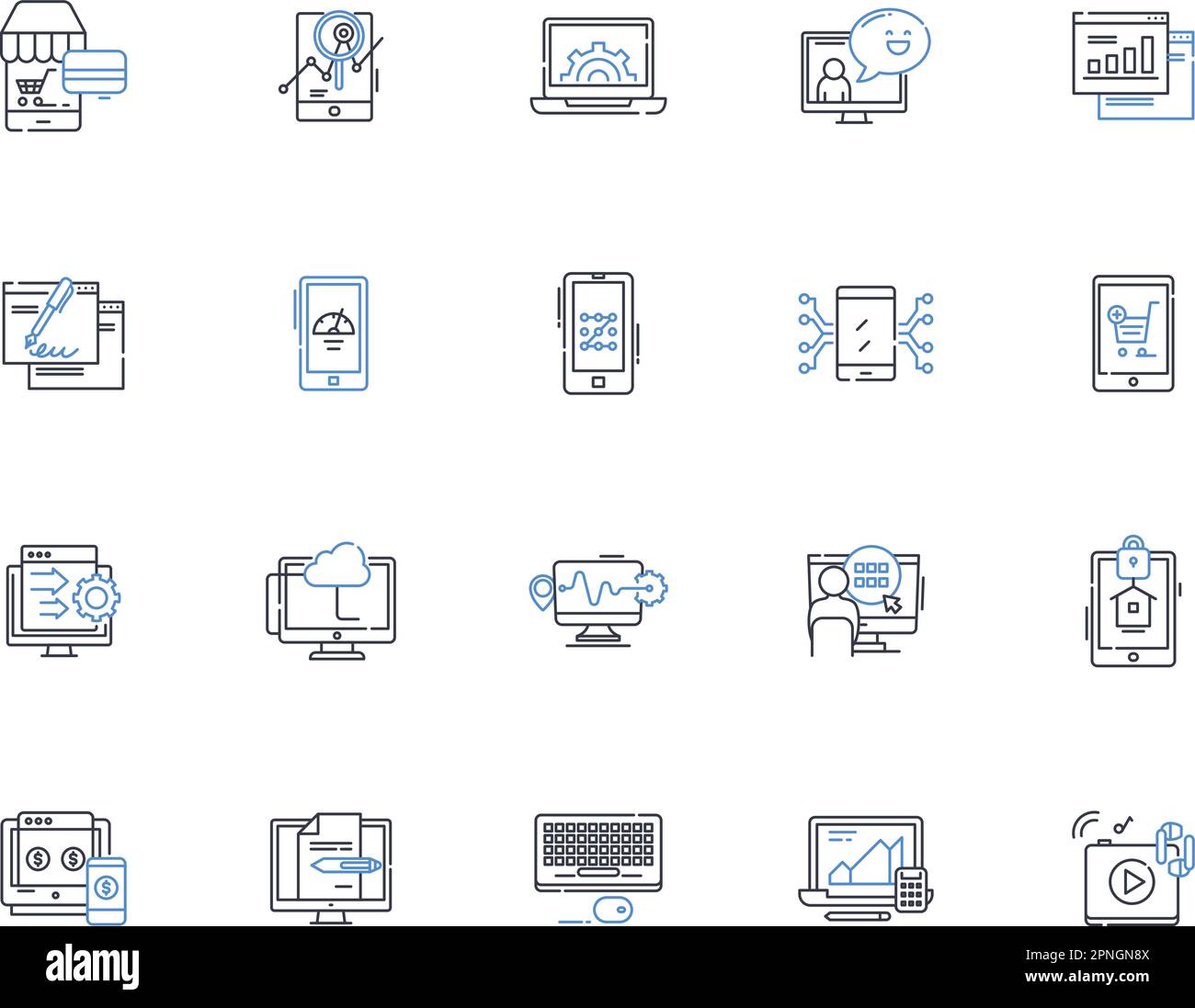 Contraptions line icons collection. Rube Goldberg, Gadget, Mechanism ... Contraptions line icons collection. Rube Goldberg, Gadget, Mechanism ...