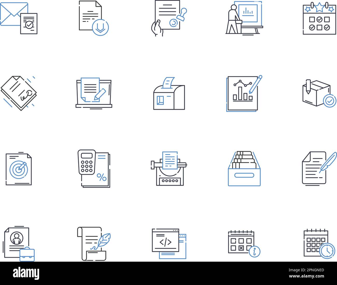 Formulating strategy line icons collection. Planning, Analysis, Tactics ...