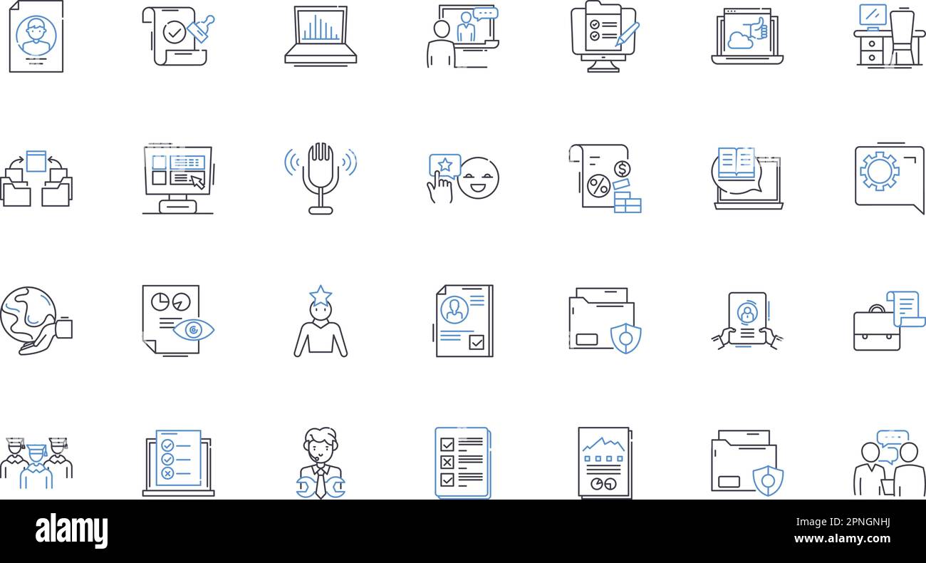 Feature writing line icons collection. Storytelling, Narrative ...
