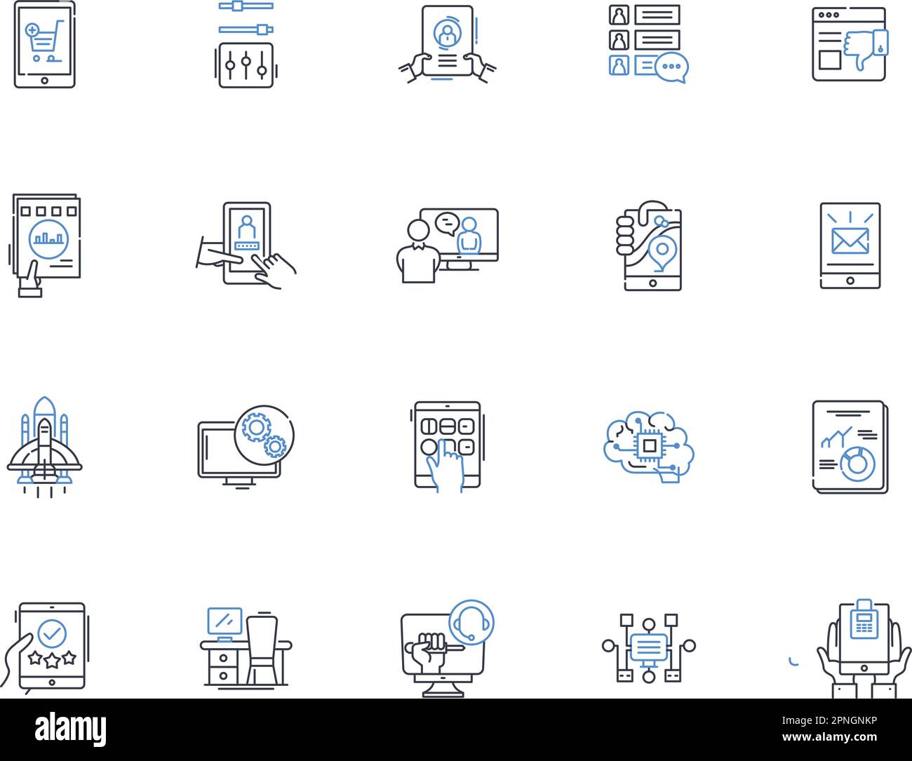 Utensil line icons collection. Spoon, Fork, Knife, Plate, Bowl, Ladle ...