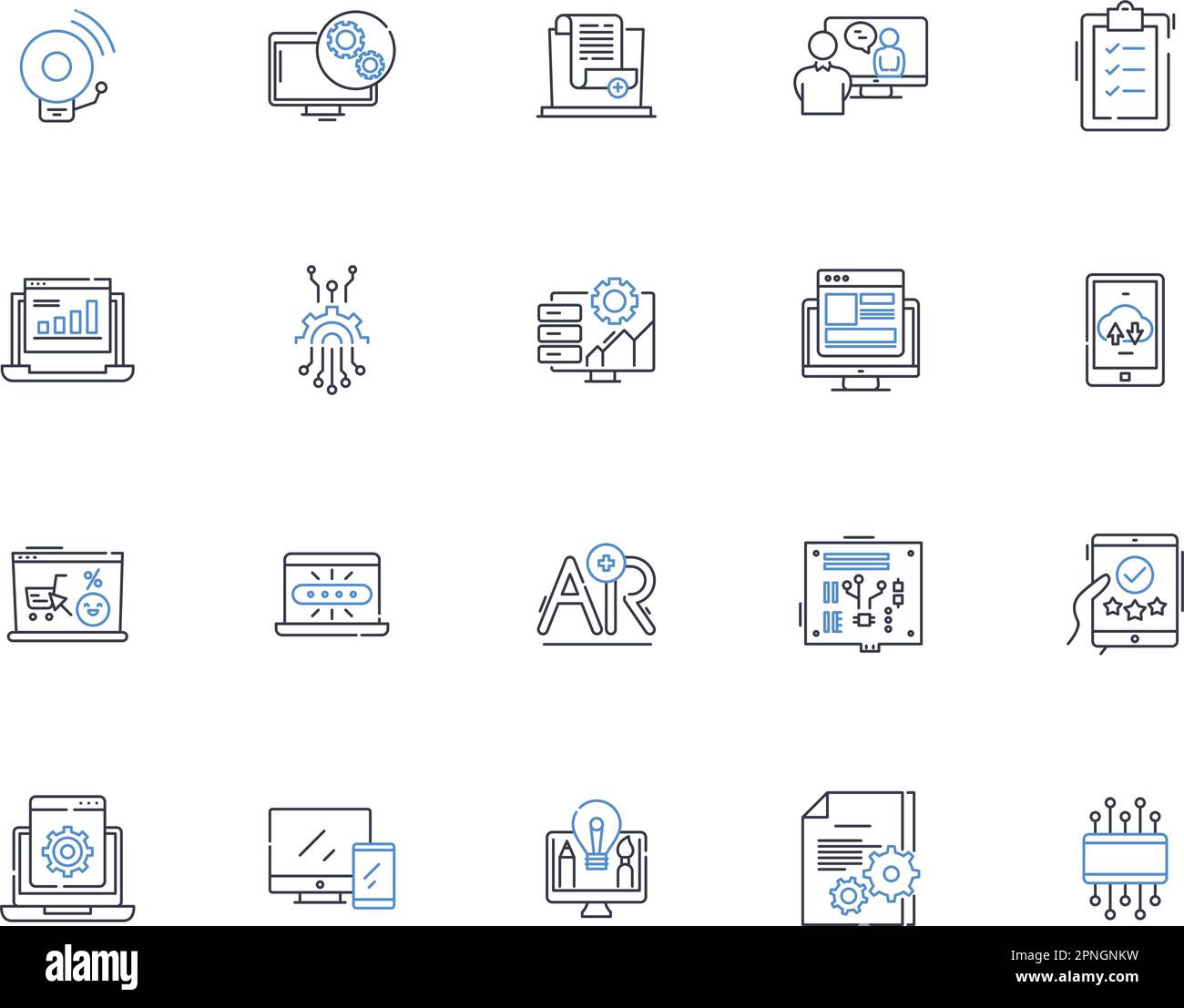 Protocol Line Icons Collection Standard Procedure Convention Rule Method Requirement